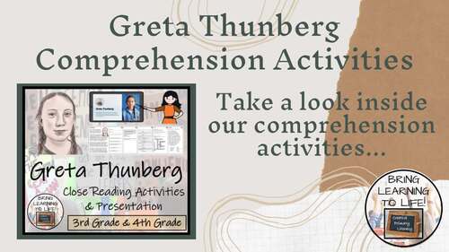 Greta Thunberg Close Reading Passage & Comprehension Activities | 3rd ...
