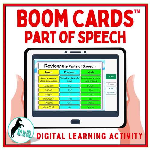 Parts of Speech- BOOM CARDS™ ESL by Art to ESL | TPT