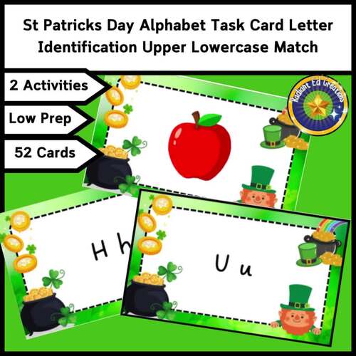 St Patricks Day Alphabet Task Card Letter Identification Upper ...