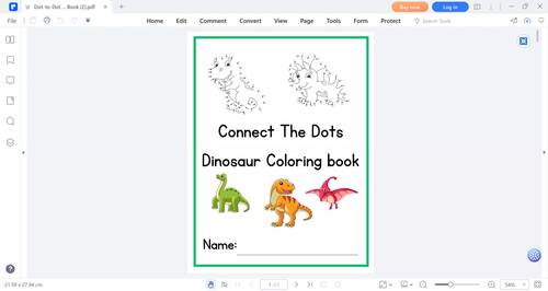 Dinosaur Connect The Dots Coloring Pages Numbers 1-50 Summer Back to School