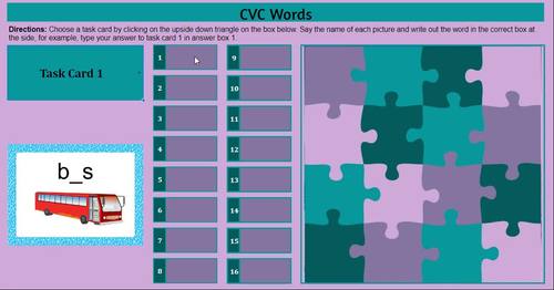 Digital Pixel Art NO PREP Task Cards Christmas Penguins CVC Words
