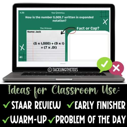 4th Grade Math STAAR Review: End of the Year Digital Error Analysis ...