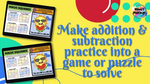 Multi Digit Addition and Subtraction Magic Squares Pixel Art - 4th Grade