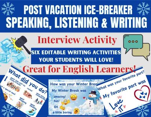 Back from Break Interview Warm Up with Editable Writing Activities for ...