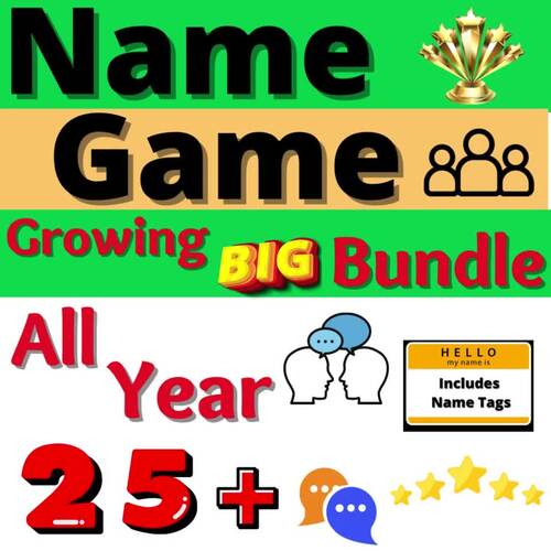 Name Game Big Bundle Full Year Long Activities Resources Group Games