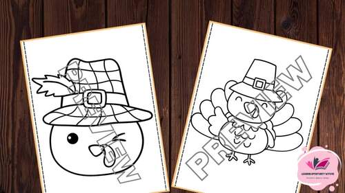 Cute turkey! Happy Thanksgiving Coloring by learning opportunity with me