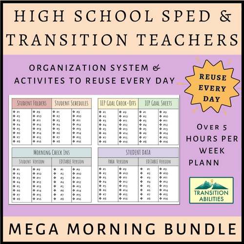 Morning Work BUNDLE | 5 Hours Weekly | SPED Back to School Morning Routine