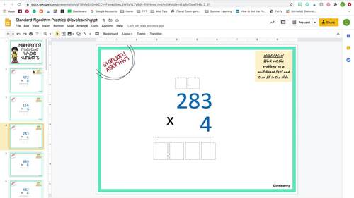 Multiplying Whole Numbers - Google Slides™ Activity by Love Learning