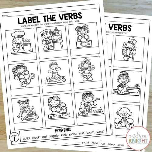 Verbs Worksheets and Grammar Games for Understanding the Parts of ...