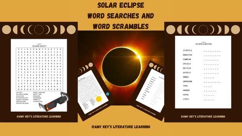 Solar Eclipse Word Searches and Scrambles Puzzles Middle and High ...