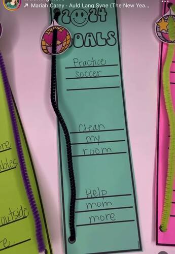 New Years 2025 Resolution Goal Setting Craft | New Year Craft | TPT