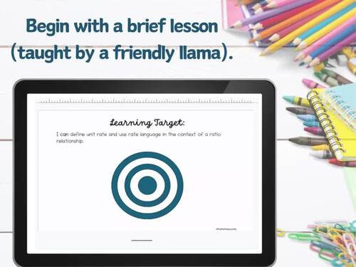 Introduction to Rates: Digital Notebook Lesson + Practice/Activities ...