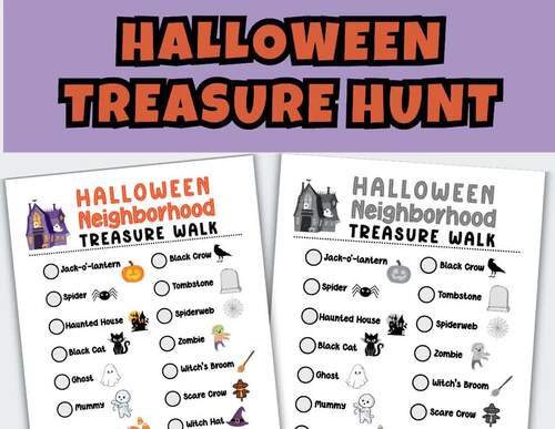 Halloween Activities Neighborhood Scavenger Hunt Elementary Middle ...