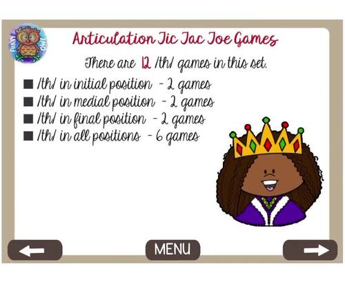 Articulation /TH/ | Boom Cards Articulation Tic Tac Toe Games by Funny Owl