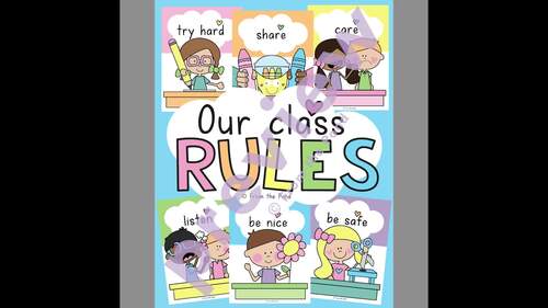 Classroom Rules Posters and Activity Book - Pastel by From the Pond