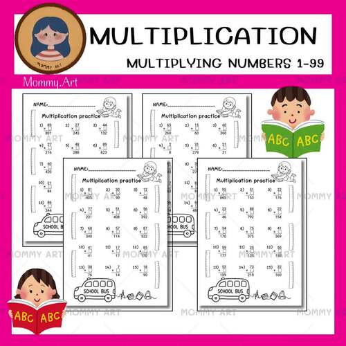 Back to school worksheet Multiplication Practice: Multiplying Numbers 1-99