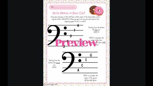 Bass Clef Note Names: No-Prep Worksheet Packet (Sub Plans) | TPT