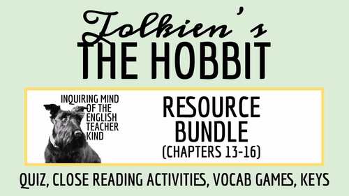 The Hobbit Chapters 13, 14, 15, and 16 Quiz, Worksheets, and Vocabulary ...