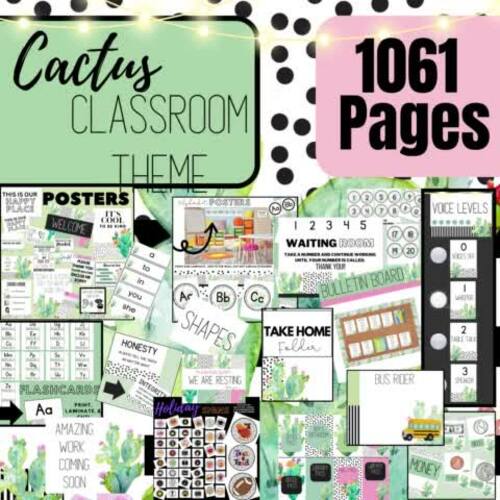 Cactus Classroom Décor Bundle / Polka-dot Cactus Classroom Theme