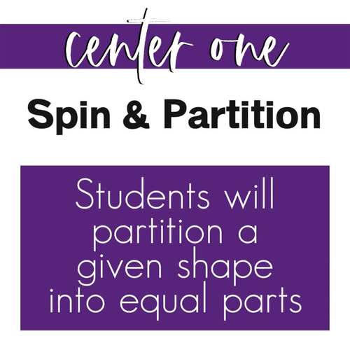 Partitioning Shapes and Unit Fractions Math Centers | 3.G.2 | TPT