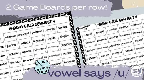 Structured Literacy: MORPHOLOGY: Ending Grid Connect Four | TpT