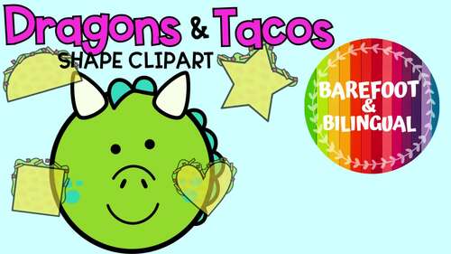Dragons & Tacos Shape Clipart | Dragon & Tacos Clipart | 2-set-in-1 ...