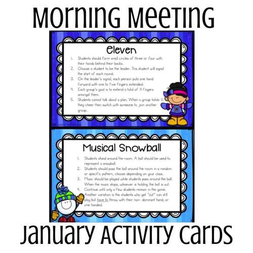 Morning Meeting Activities~ January Winter by Lessons By The Lake
