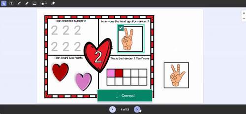 Numbers 1 to 10- ASL Frayer Model Workstation-Hearts by Kidscanlearnschool