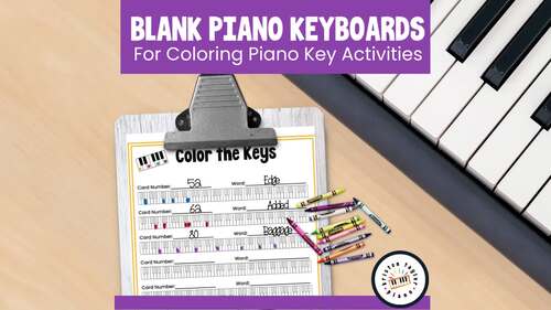 Printable Piano Keyboard Pages Blank Templates for Lessons & Activities