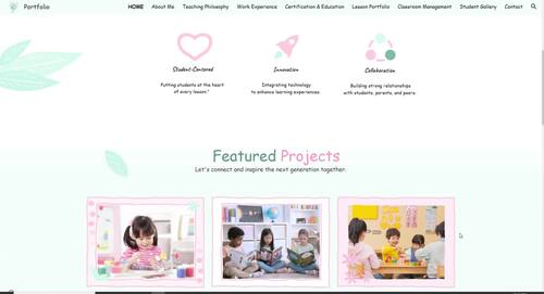 teacher portfolio templates google site Pastel Digital Classroom