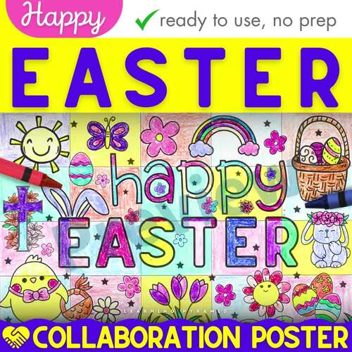 Easter Collaborative Poster Activity Spring Easter Jesus Egg Bunny ...