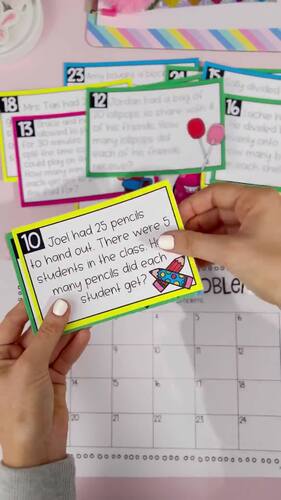 Division Word Problems | Task Cards | Grade 3 by Mrs Edgar | TPT