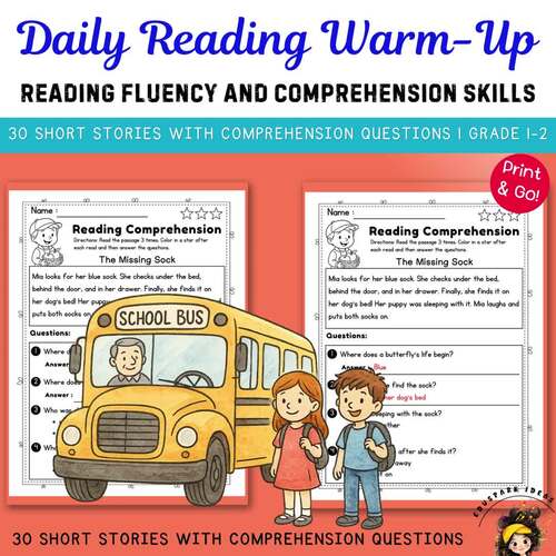 Daily Reading Warm-Up | 30 Short Stories with Comprehension Questions ...