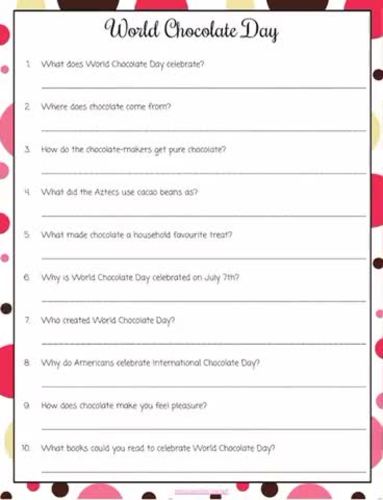 World Chocolate Day Reading Comprehension Worksheets by Metacognitive ...