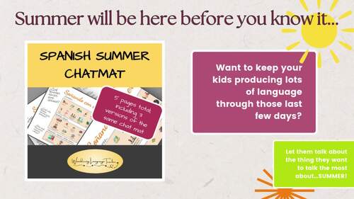 Spanish Summertime Chat Mat / Spanish End of Year Chat Mat/Spanish ...