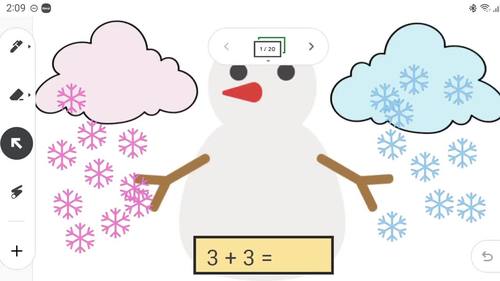 NO PREP Christmas Math activity on Jamboard: Snowman addition | TPT