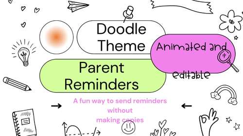 Parent Reminders Digital Animated Editable Holiday Doodle Theme | TPT