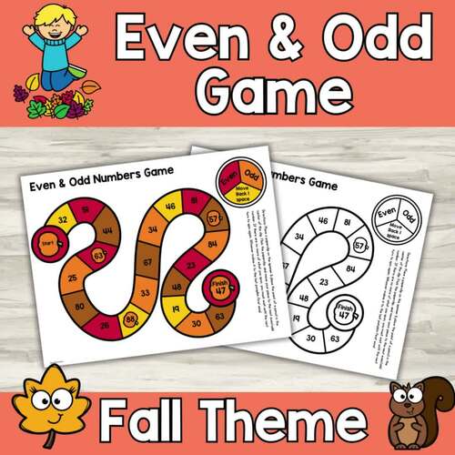 Fall Even & Odd Numbers Game | 2nd Grade Math Center Station | TPT