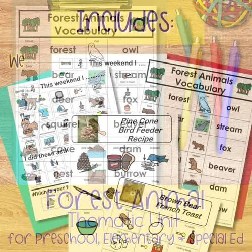 Forest Animals Thematic Unit for Preschool, Elementary, and Special ...