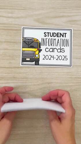 Student Information Cards - Back to School Organization Forms | TPT