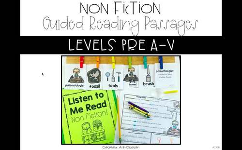 3rd 4th 5th Grade Level N-V Nonfiction Reading Passages and ...
