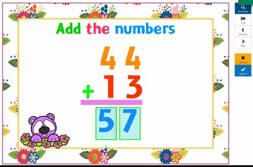 Spring Math 2 Digit Addition to 100 Without Regrouping Boom Cards