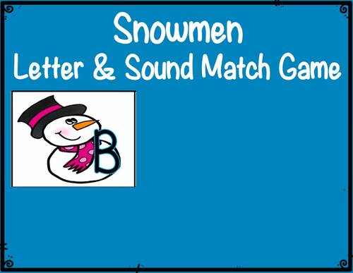 Snowmen Letter & Sound Match Game by The Teaching Scene by Maureen
