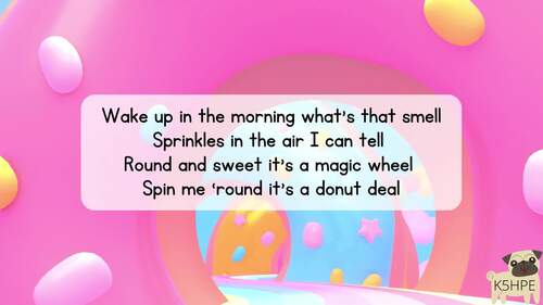 Music: Donut Dance Party Song, Classroom Songs with Lyrics for Sing-along