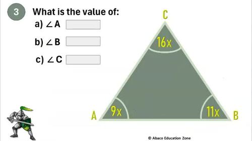 Triangle Sum Theorem Using Algebra | Interior Angles of Triangles