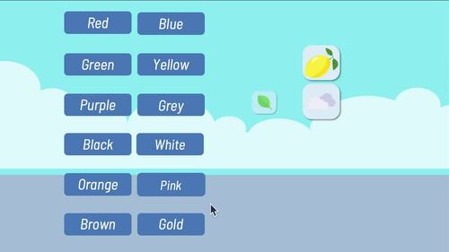 Colours Word to Picture Matching Game by Stellar TEFL | TPT