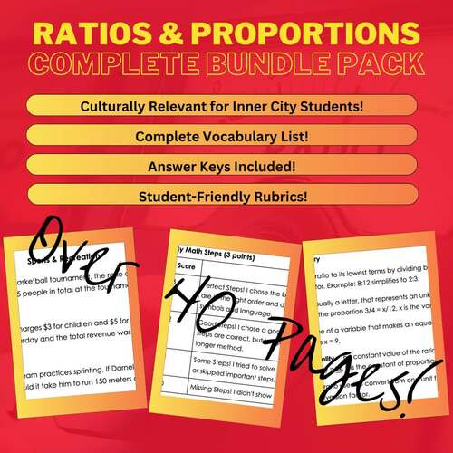 Ratios, Rates, and Proportions Word Problems, Vocabulary, Rubric and ...