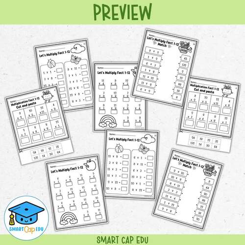 Fun Spring Multiplication Facts 1-12 Worksheets | Grade 2-4 by Smart ...