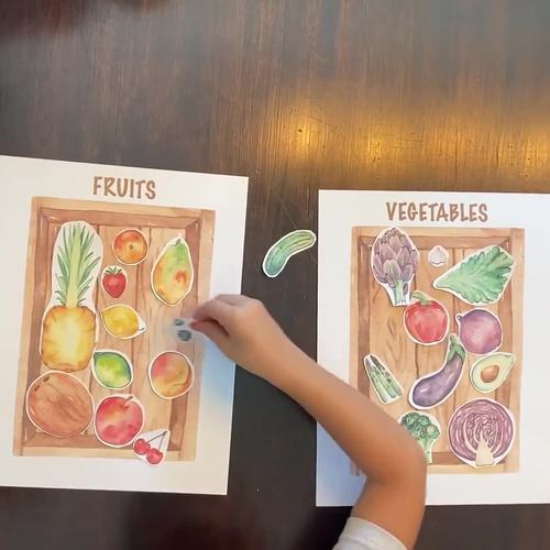 Fruit and Vegetable Sorting Activity by Faithful Freelancers | TPT