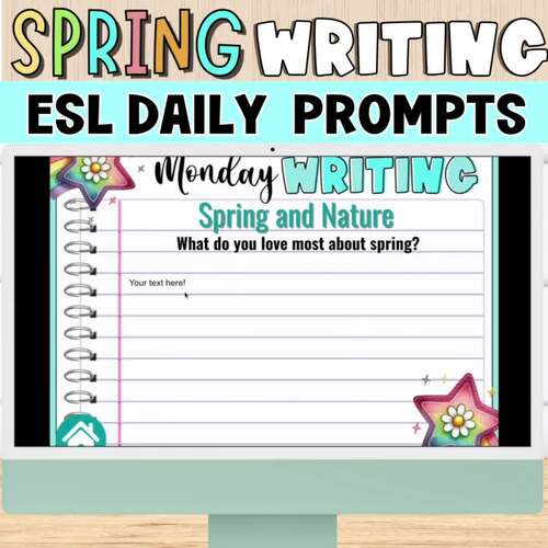 Spring Writing Prompts for ESL - Digital & Printable Writing Center ...